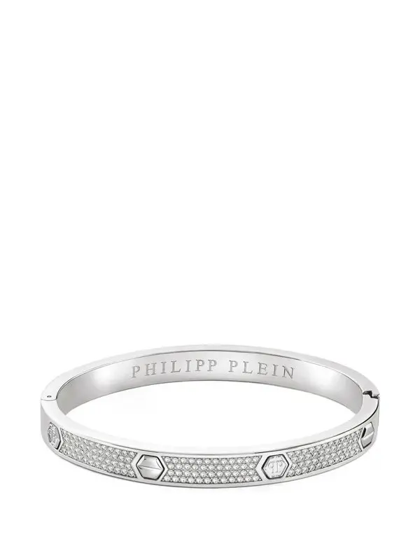 Philipp Plein Crystal-embellishment Cuff Bracelet - Silver