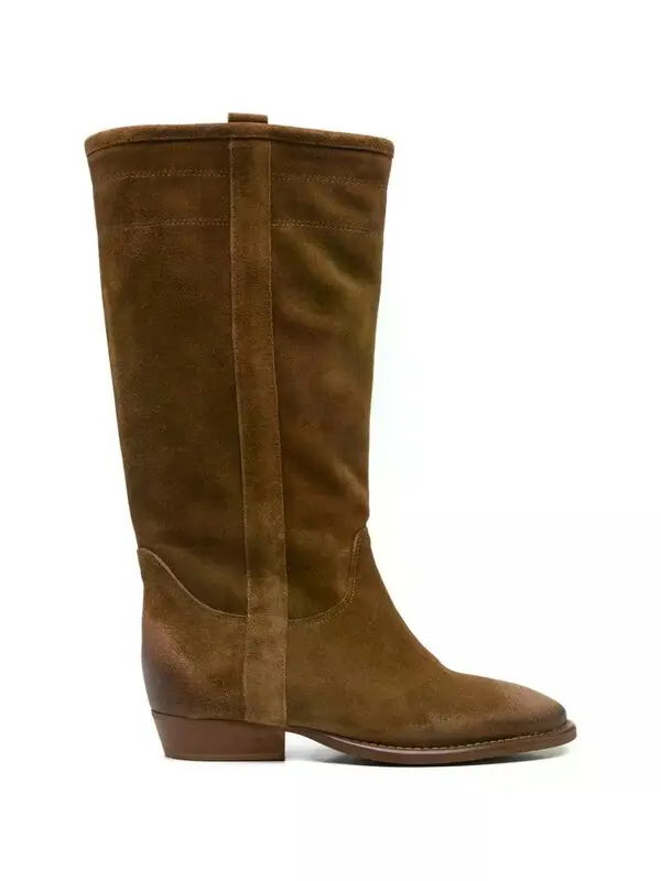 GISEL MOIRE Gabon Suede Boots - Brown