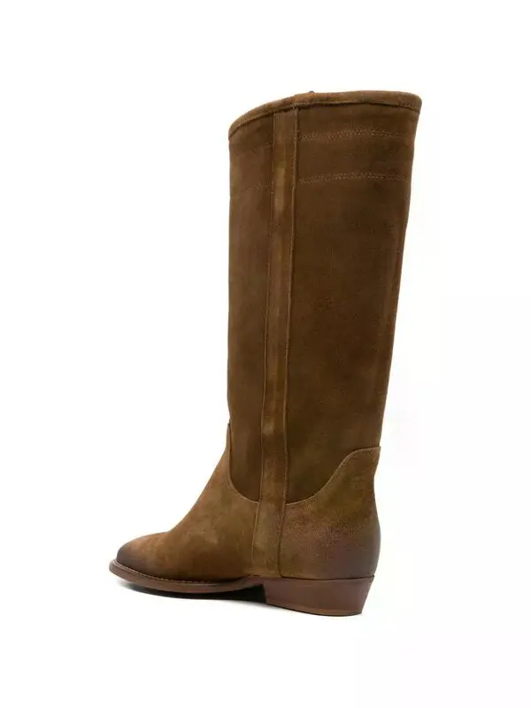 GISEL MOIRE Gabon Suede Boots - Brown