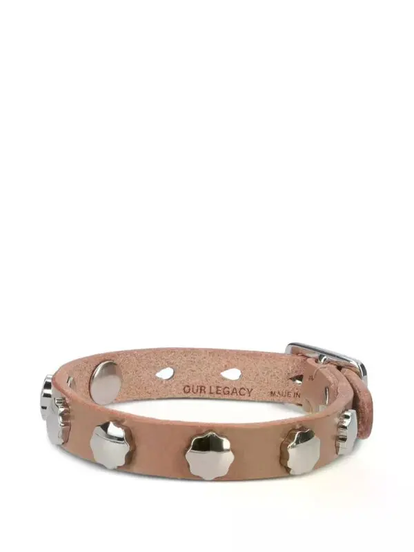 Our Legacy Studded Leather Bracelet - Neutrals