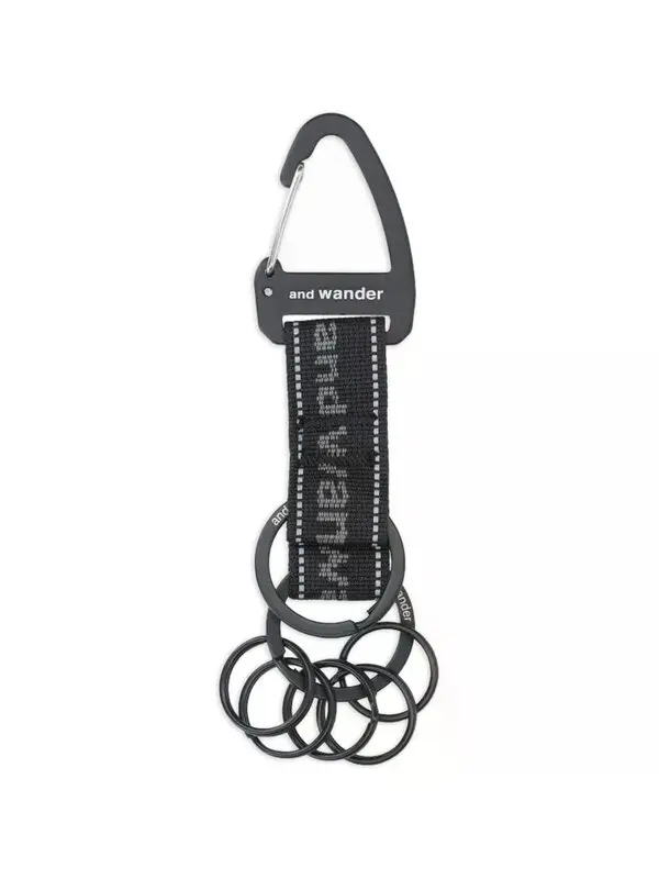 AND WANDER Logo Keyring - Black
