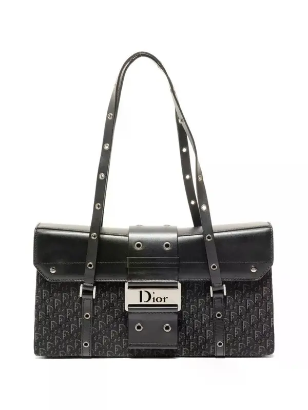 Dior 2003 Street Chic Canvas Shoulder Bag - Black