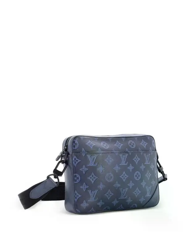 LOUIS VUITTON Duo Messenger Bag Monogram Shadow Leather - Blue