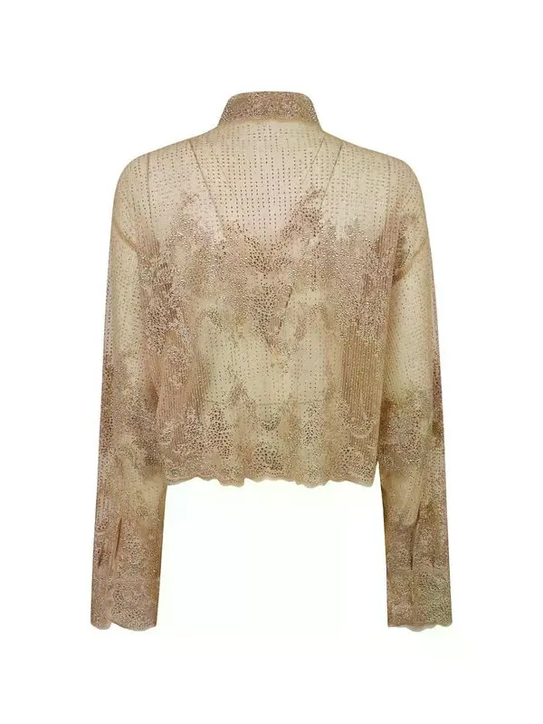 Ermanno Scervino Embroidered Tulle Blouse