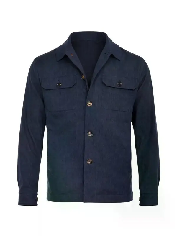 Kiton Buttoned Wool Jacket - Blue