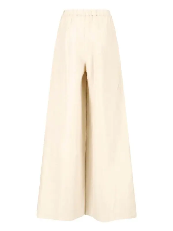 Max Mara Wide Leg Linen And Silk Pants - Beige
