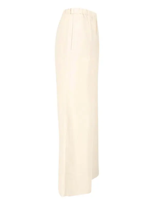 Max Mara Wide Leg Linen And Silk Pants - Beige