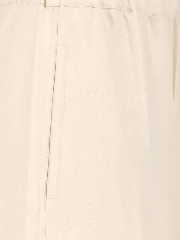 Max Mara Wide Leg Linen And Silk Pants - Beige
