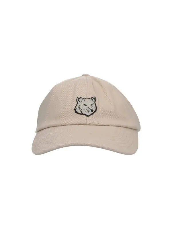 Maison Kitsuné Fox Head Baseball Cap - Beige