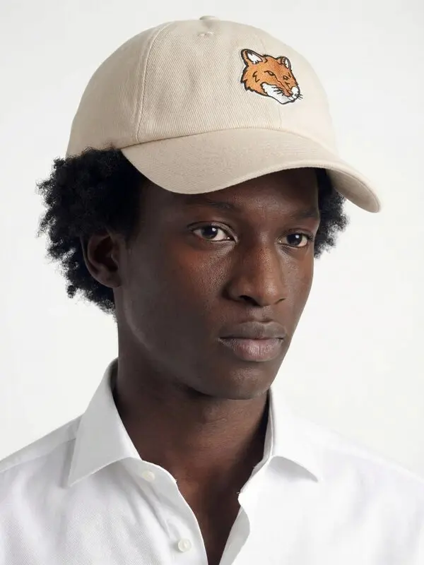 Maison Kitsuné Baseball Cap With Fox Head Logo - Beige