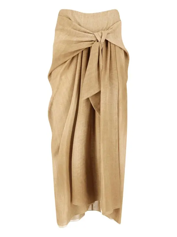 Ermanno Scervino Draped Midi Skirt - Brown
