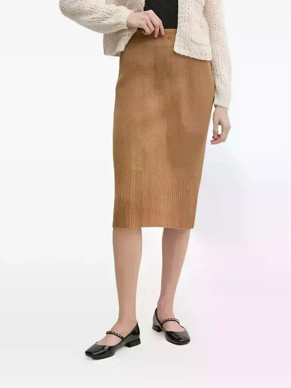 Sisley Ribbed-knit Midi Skirt