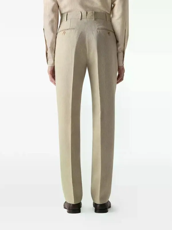Zegna Lino Oasi Trousers - Neutrals