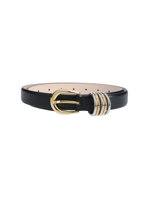 DEHANCHE Hollyhock Leather Belt - Black