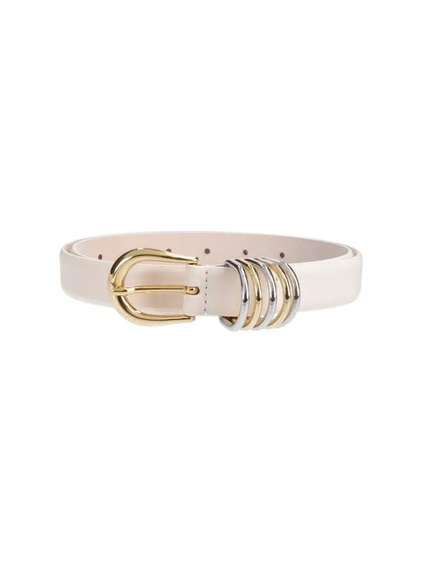 DEHANCHE Hollyhock Leather Belt - White