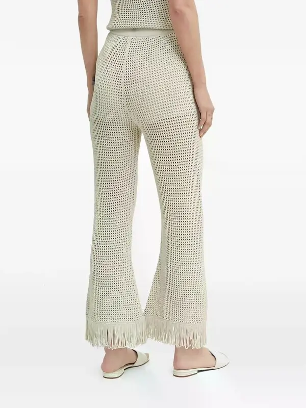 Sisley Fringed Crochet Knit Trousers