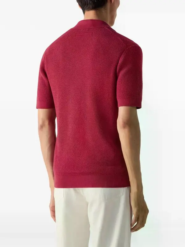 Zegna Textured Polo Shirt - Red