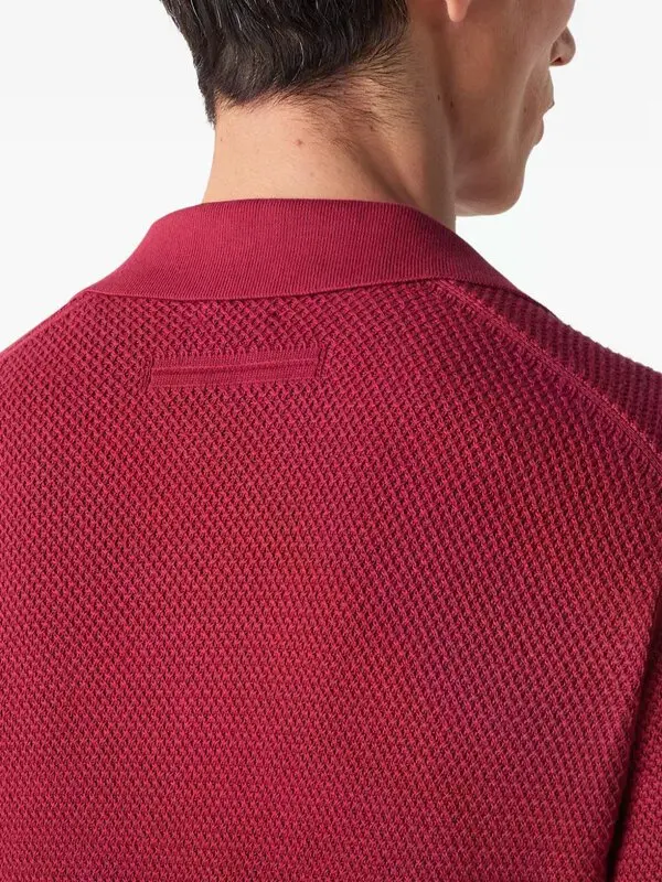 Zegna Textured Polo Shirt - Red