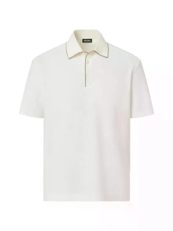 Zegna Textured Polo Shirt - Neutrals