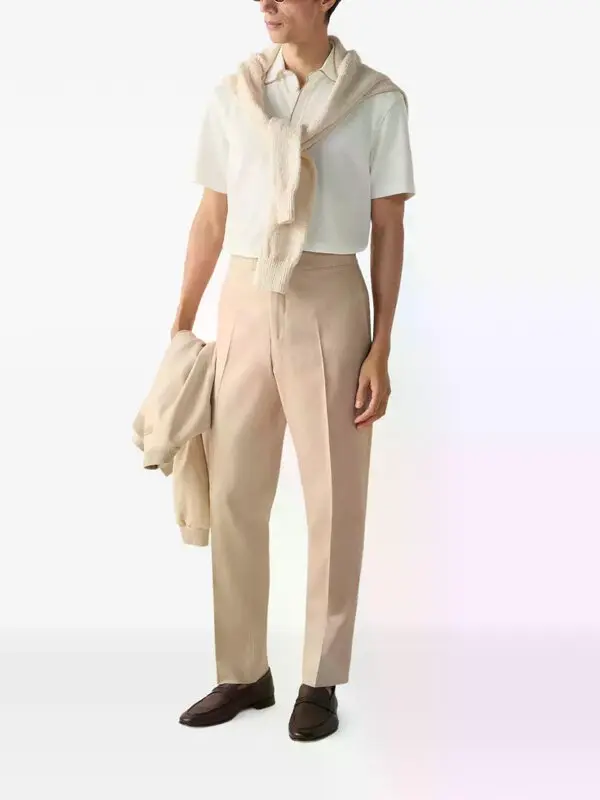 Zegna Textured Polo Shirt - Neutrals
