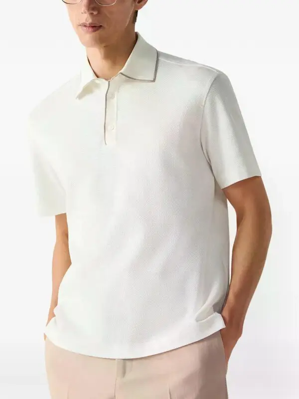 Zegna Textured Polo Shirt - Neutrals
