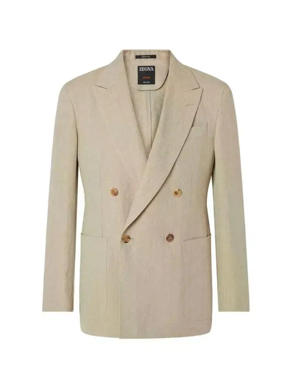 Zegna Double-breasted Oasi Jacket - Neutrals
