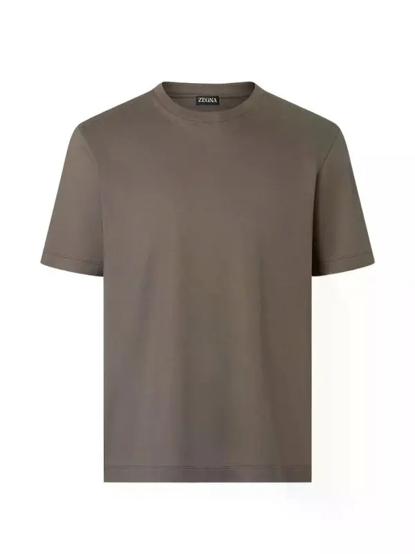 Zegna Piquet Cotton T-shirt - Grey