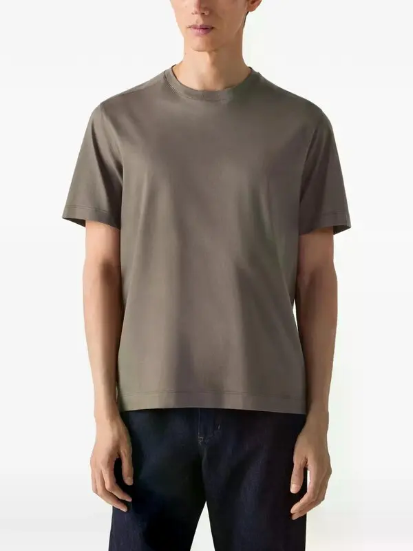 Zegna Piquet Cotton T-shirt - Grey