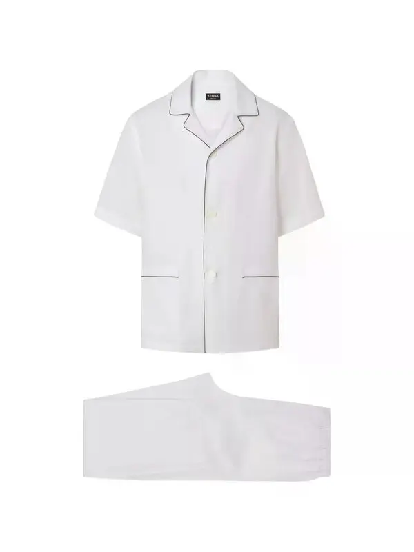 Zegna Piped Oasi Lino Pyjamas - White