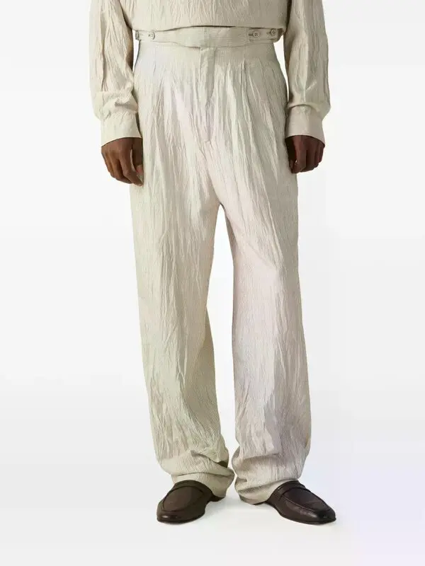 Zegna Striped Silk Trousers