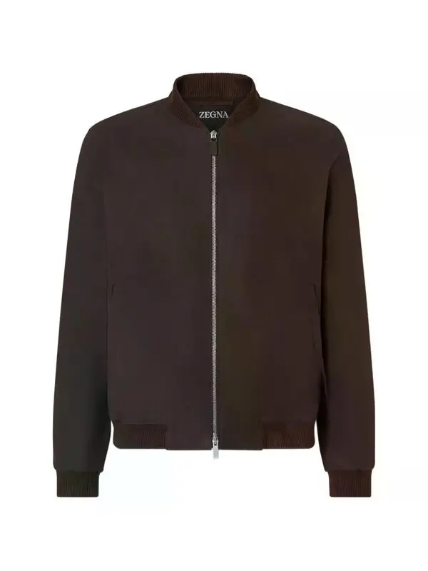 Zegna Oasi Lino Bomber Jacket - Brown