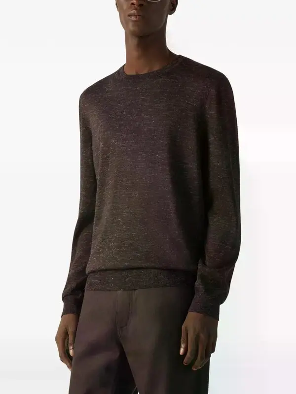 Zegna Crew Neck Cashmere Sweater - Brown