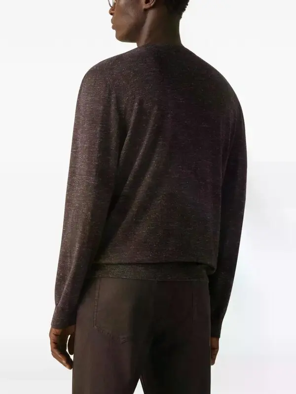 Zegna Crew Neck Cashmere Sweater - Brown