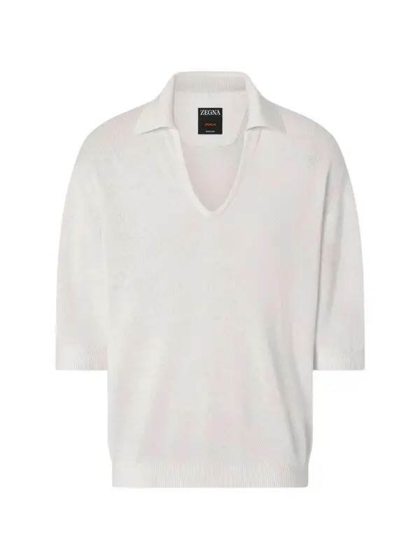Zegna Oasi Lino Polo Shirt - White