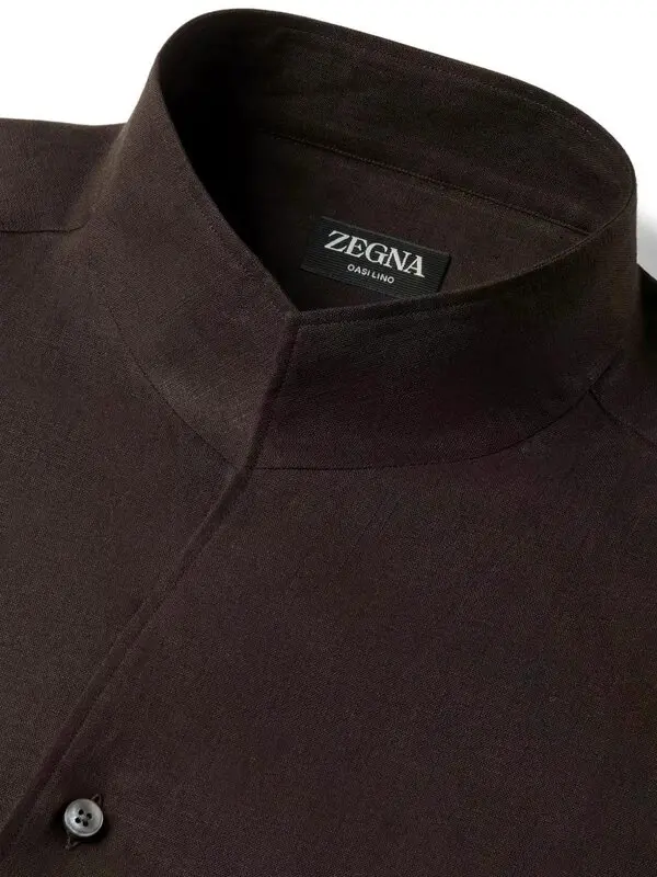 Zegna Oasi Lino Shirt - Brown