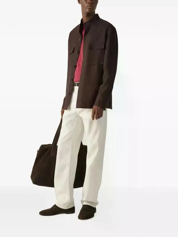 Zegna Oasi Lino Overshirt - Brown