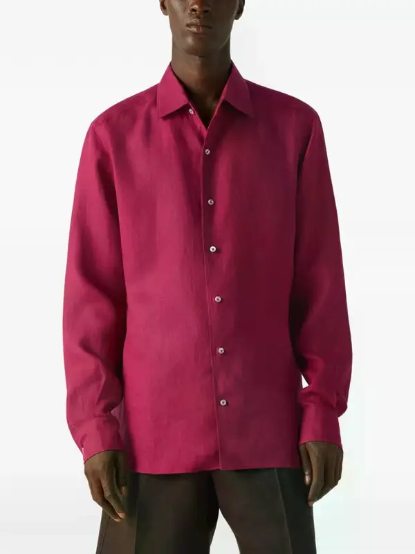 Zegna Oasi Lino Shirt - Red
