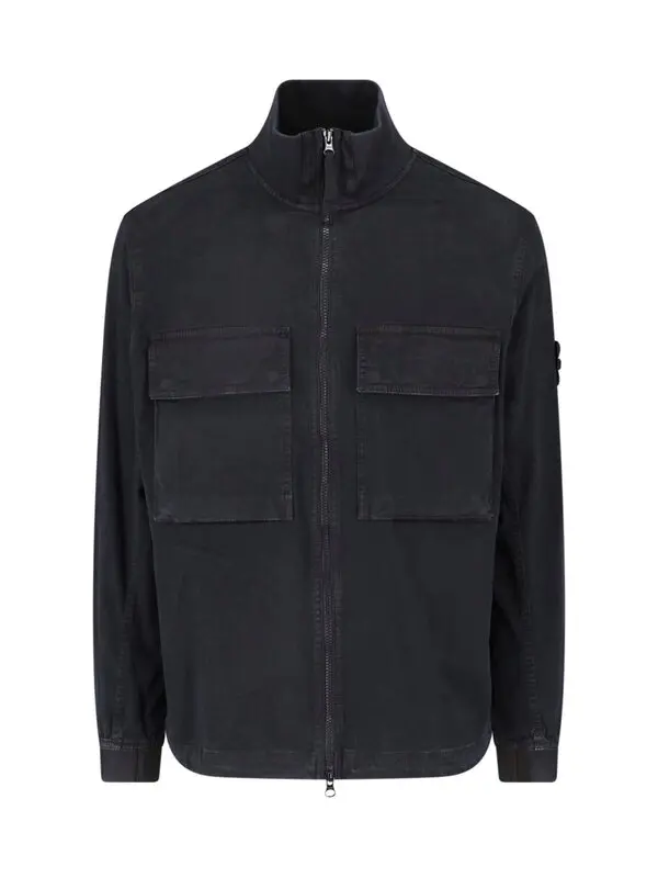 Rick Owens Stone Island Cotton Zip Jacket - Black