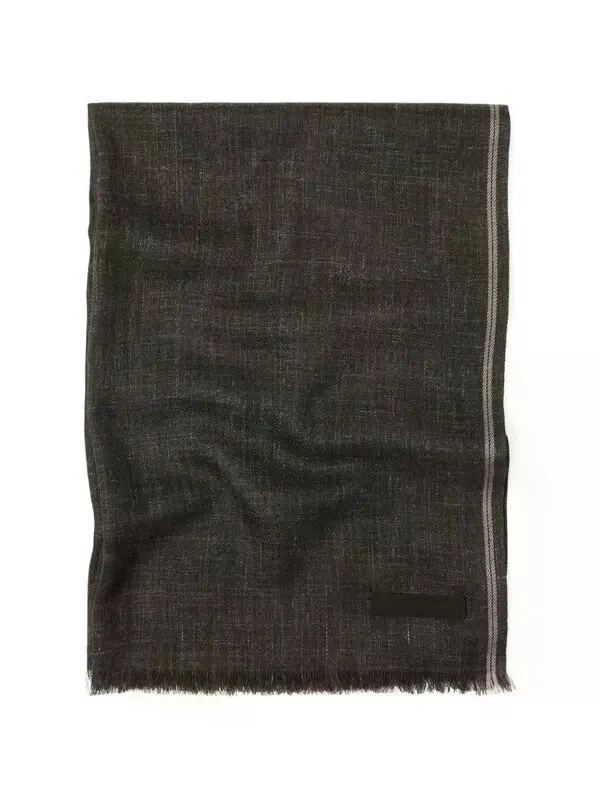 Zegna Frayed Scarf - Brown