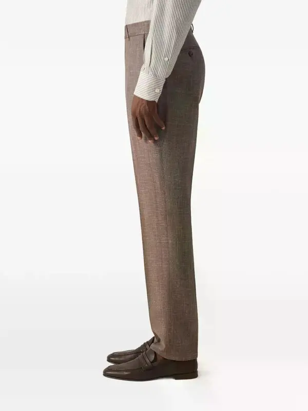 Zegna Crossover Wool Trousers - Brown