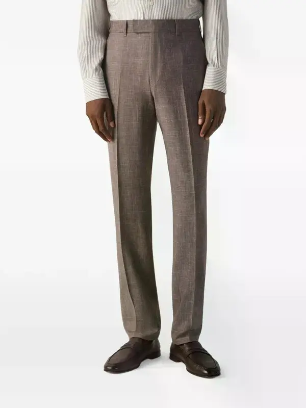 Zegna Crossover Wool Trousers - Brown