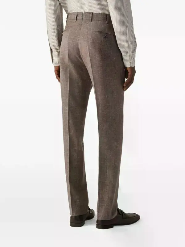 Zegna Crossover Wool Trousers - Brown