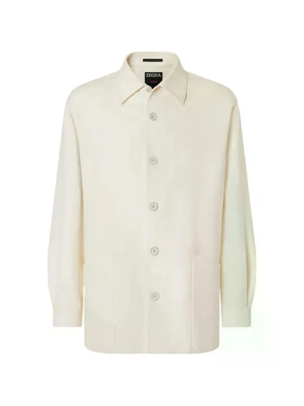 Zegna Button-up Wool Overshirt - Neutrals