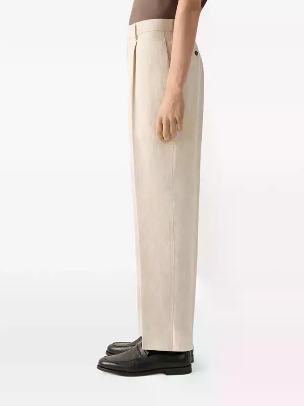 Zegna Pleated Linen Trousers