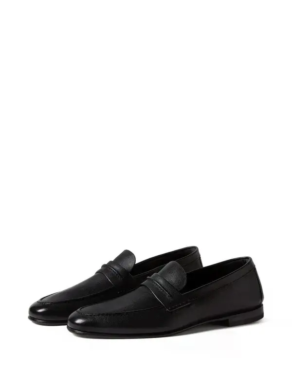 Zegna Leather Moccasin Loafers