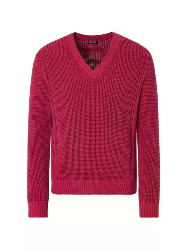 Zegna V-neck Knitwear - Red
