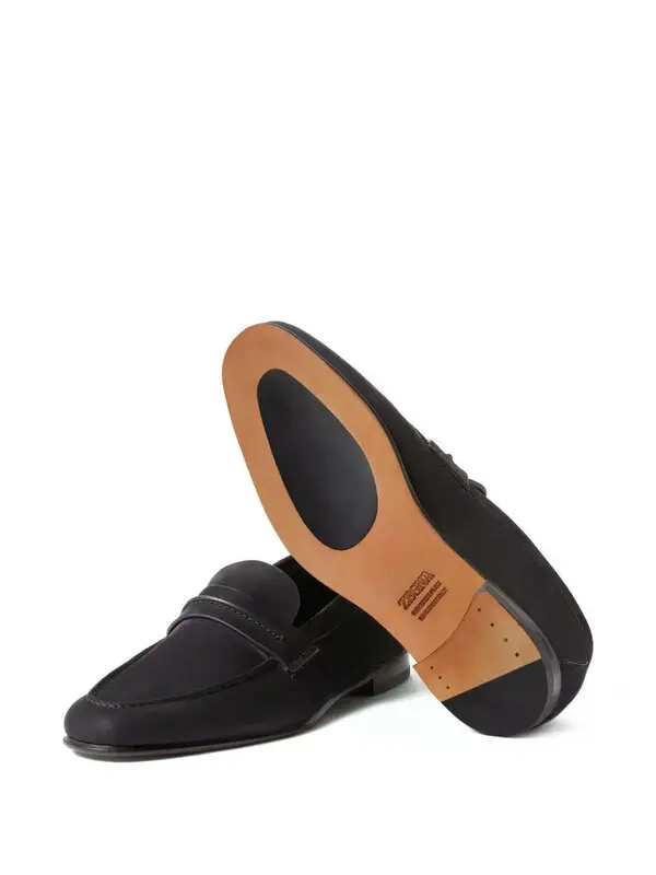 Zegna Leather Loafers - Blue