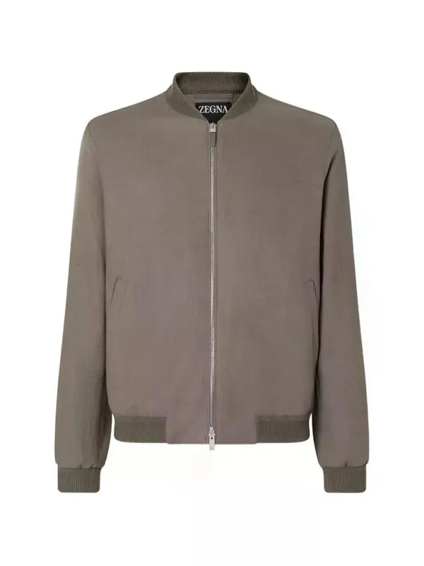 Zegna Oasi Lino Bomber Jacket - Grey