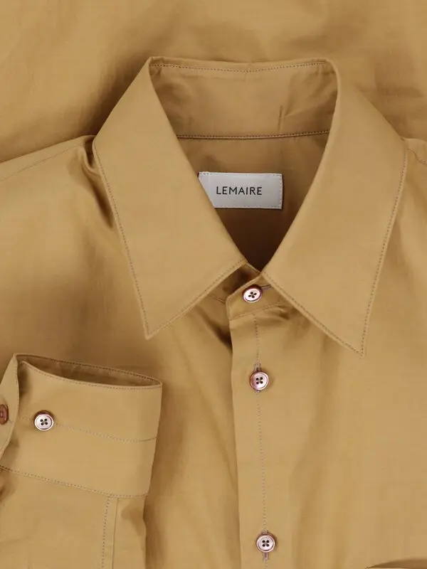 LEMAIRE Shirt In Cotton And Silk - Brown