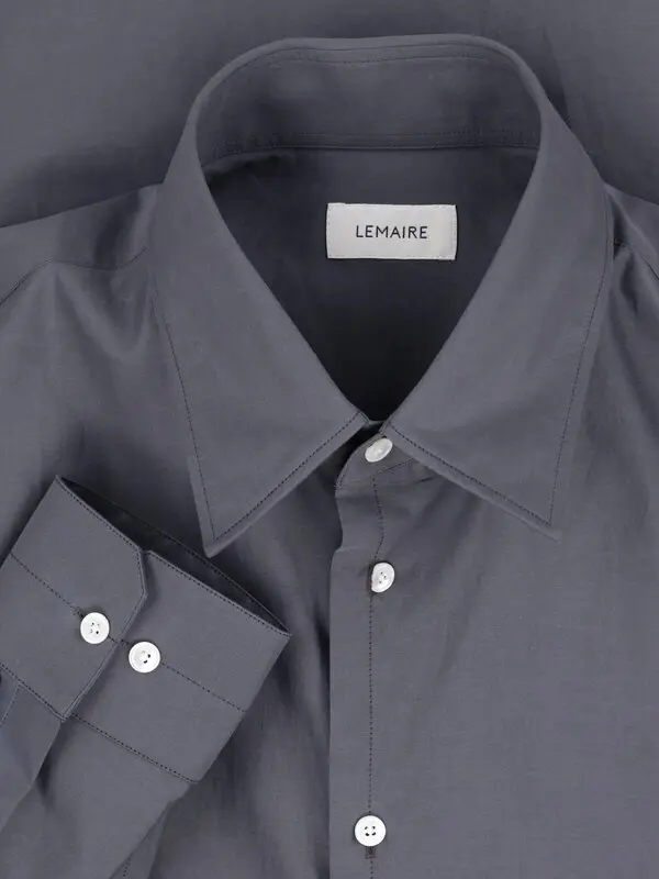 LEMAIRE Shirt In Cotton And Silk - Gray